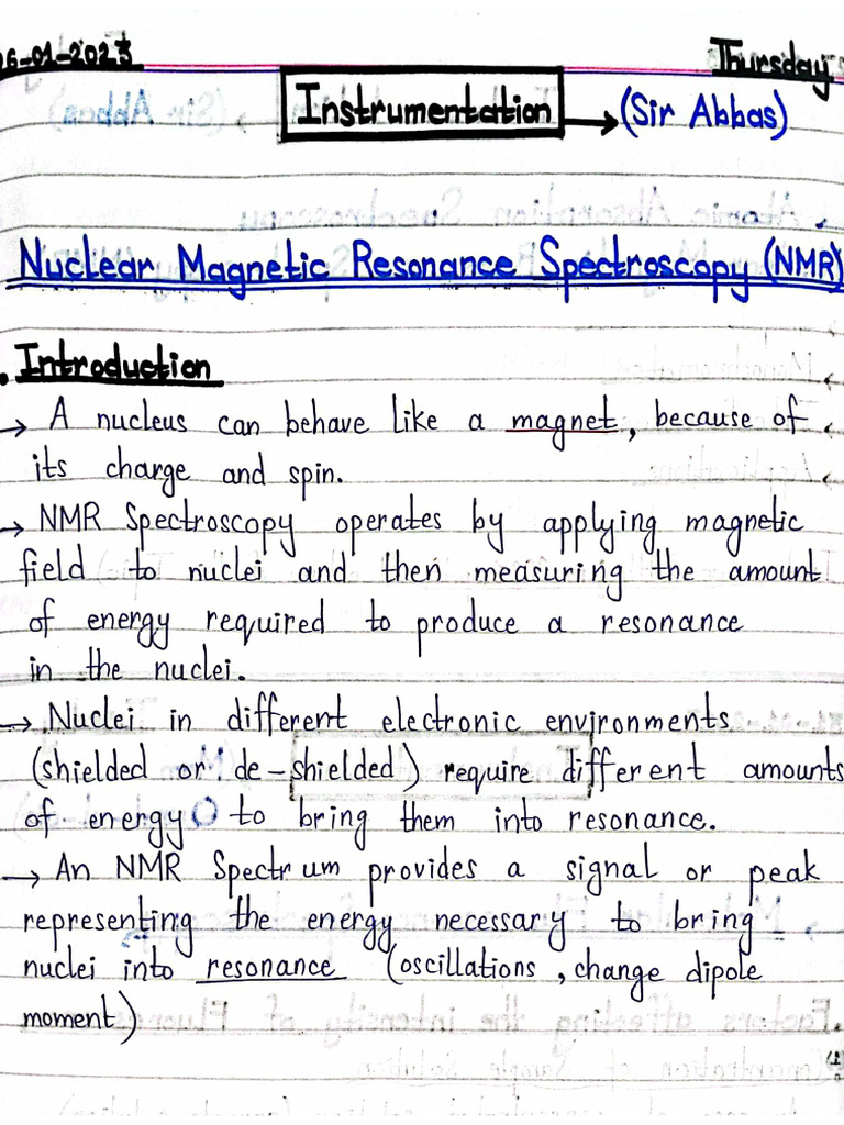 NMR Spectroscopy | PDF