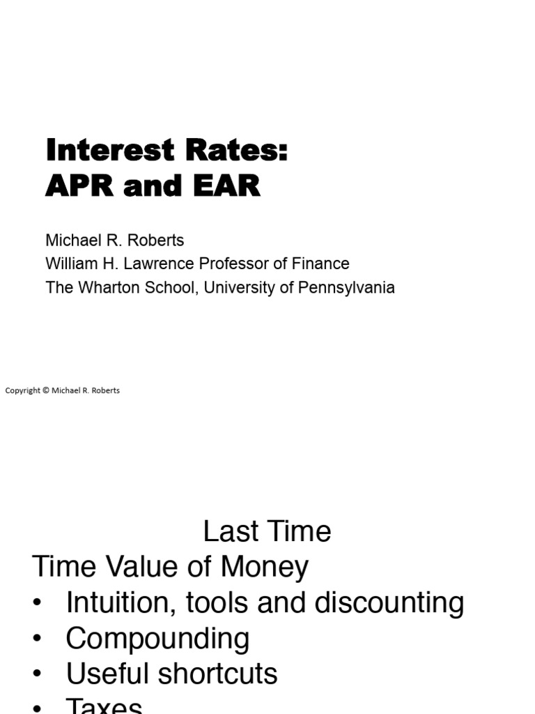 Mod 6 Ir Apr And Ear White Slides V2 Pdf Annual Percentage