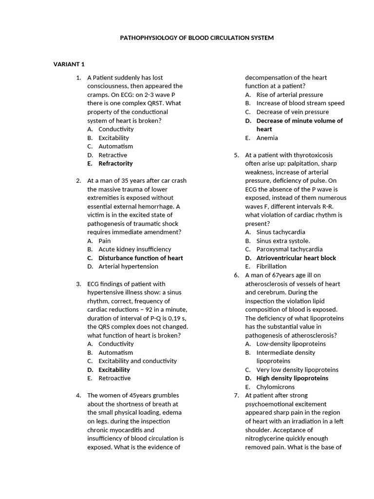 10.pathophysiology of Blood Circulation System | PDF | Heart | Blood ...