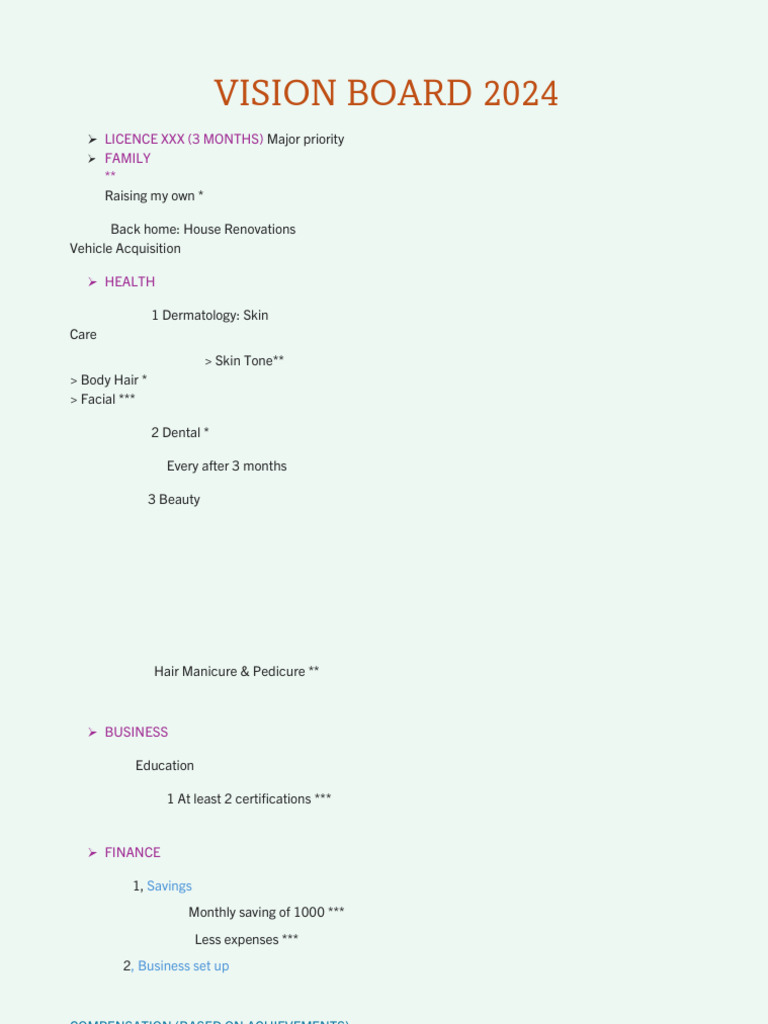 2024 Vision Board Printables PDF | PDF