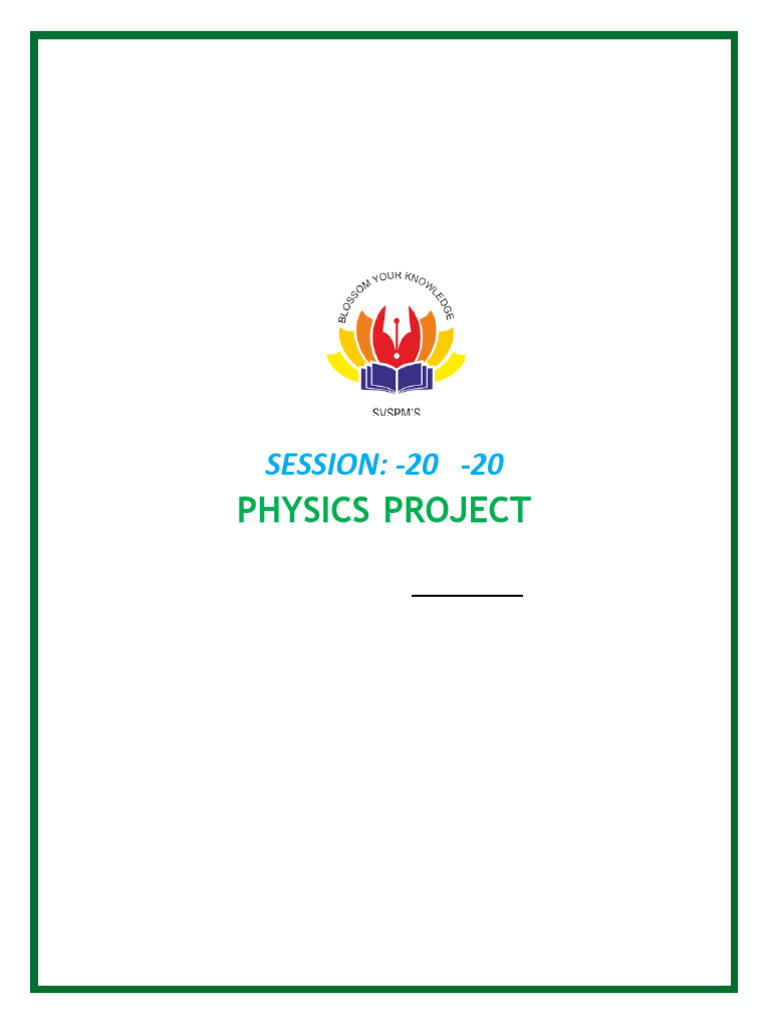 Class 12 Physics Project Certificate | PDF