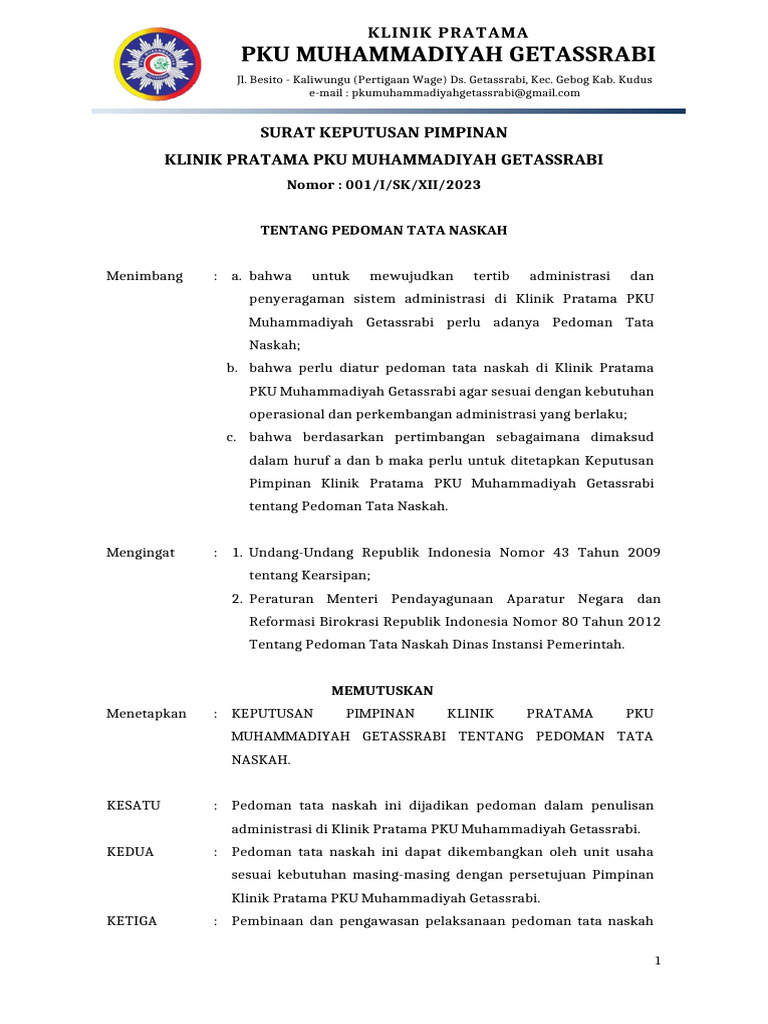 Contoh Pedoman Tata Naskah | PDF | Bisnis