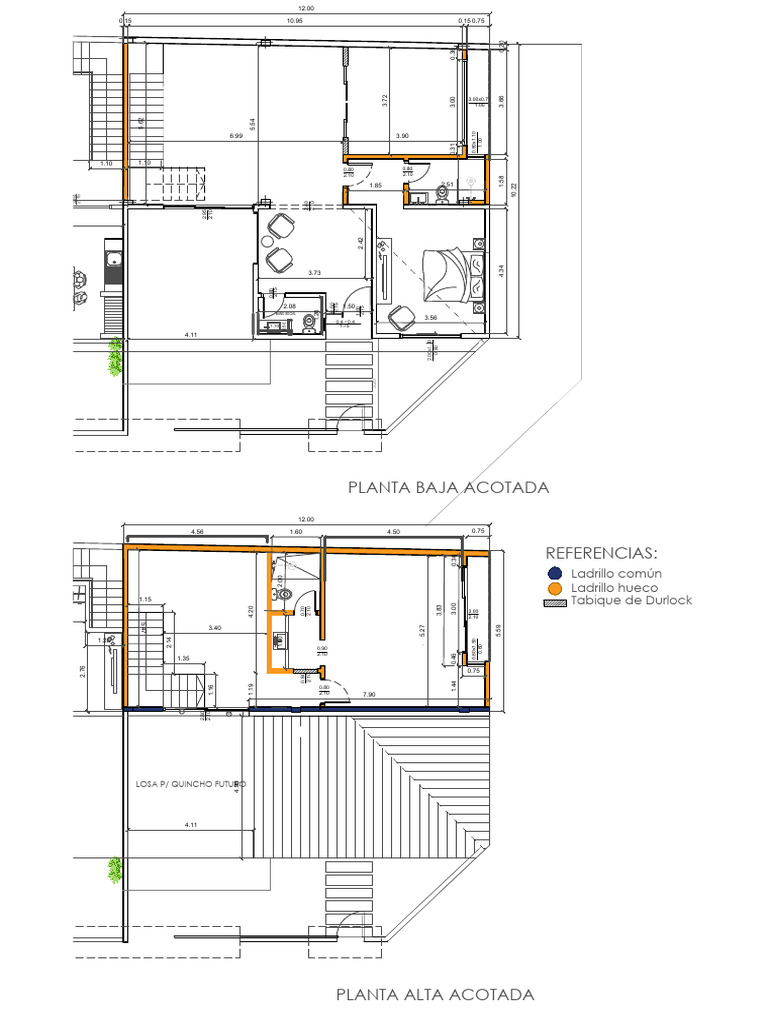 Vivienda Barrio Obrero - Plano Acotado | PDF