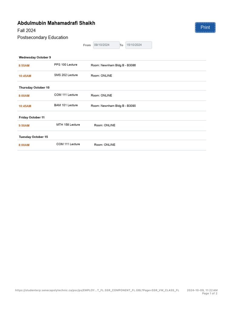 View My Classes | PDF