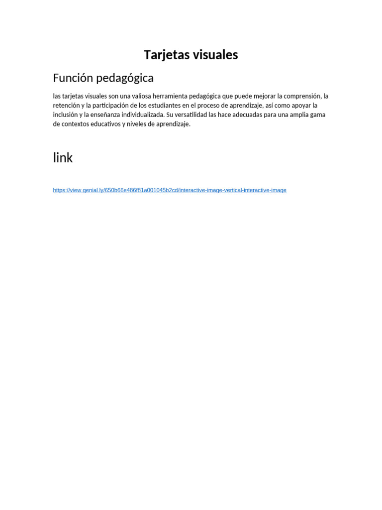 Tarjetas Visuales | PDF