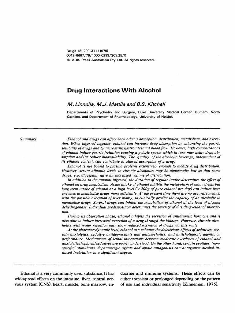 Alcohol-Drug Interaction Insights | PDF | Drugs | Pharmacology