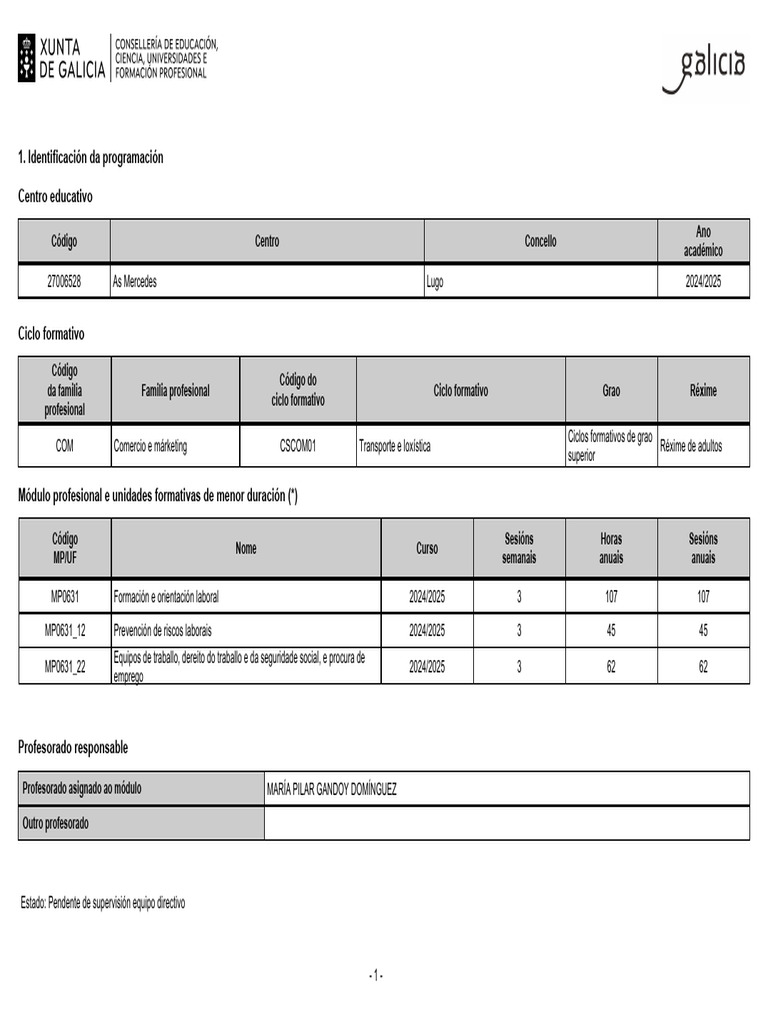 Programación FOL Transporte e Loxística A | PDF