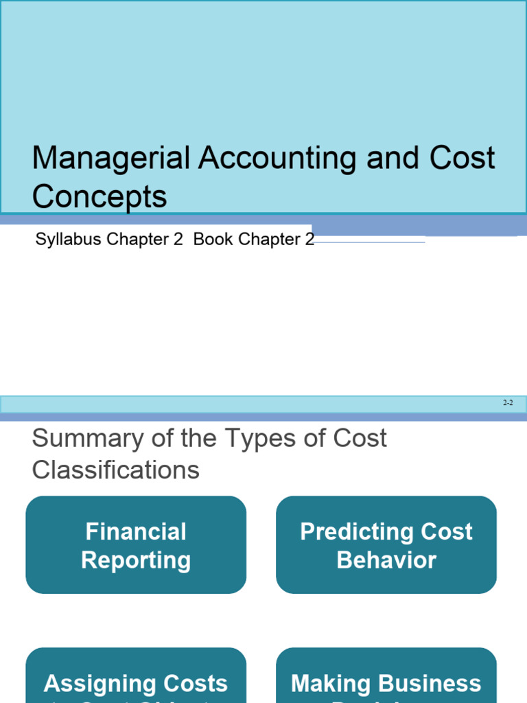 Chapter - 2 - Managerial Accounting and Cost Concept | PDF | Regression ...
