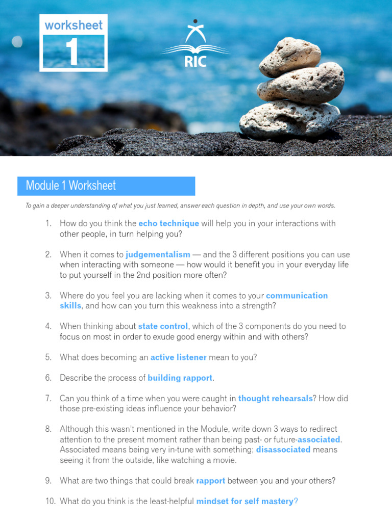 RIC-module 1 Worksheet | PDF