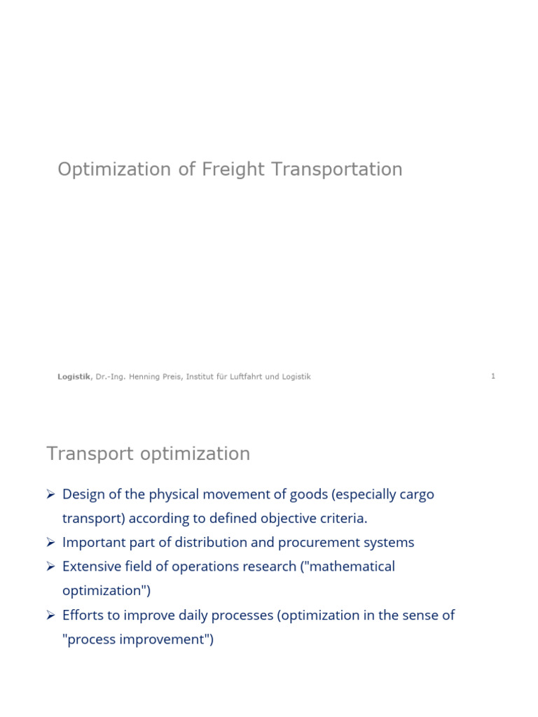 V8 TransportOptimization | PDF | Logistics | Linear Programming