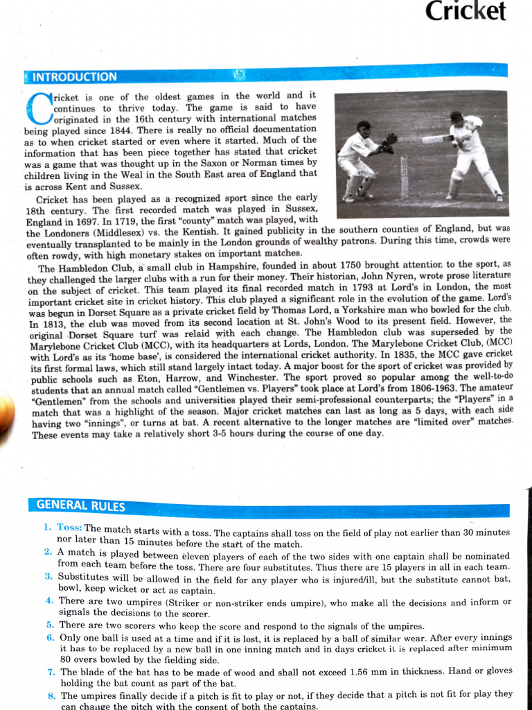 cricket | PDF | Bowling (Cricket) | Sports Rules And Regulations