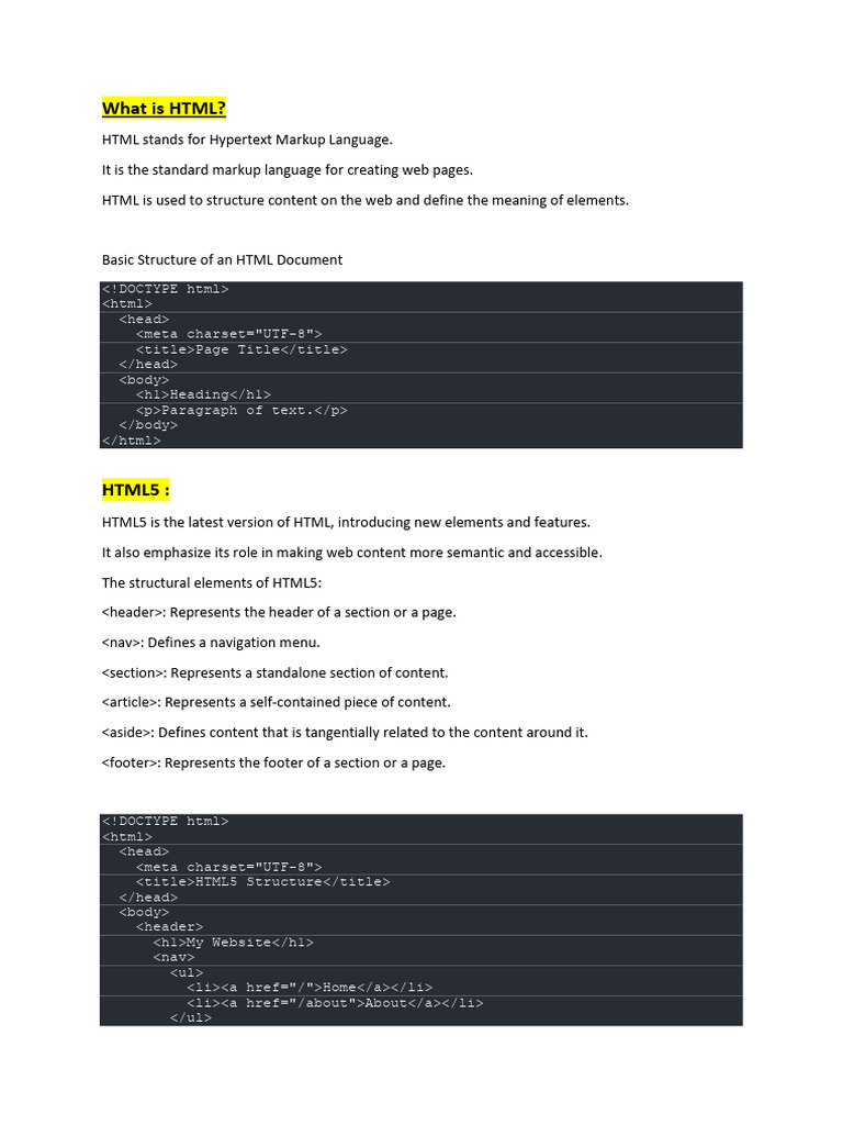 What Is HTML? | PDF | Html Element | Html