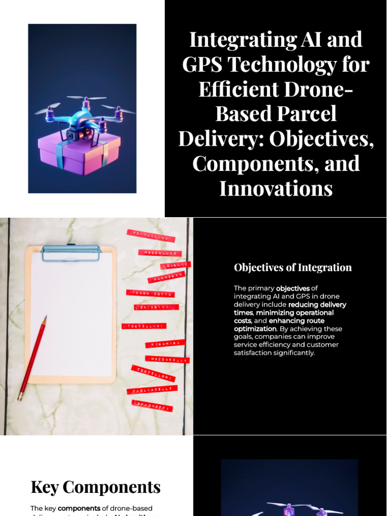 Slidesgo Integrating Ai and Gps Technology For Efficient Drone Based Parcel Delivery Objectives ...