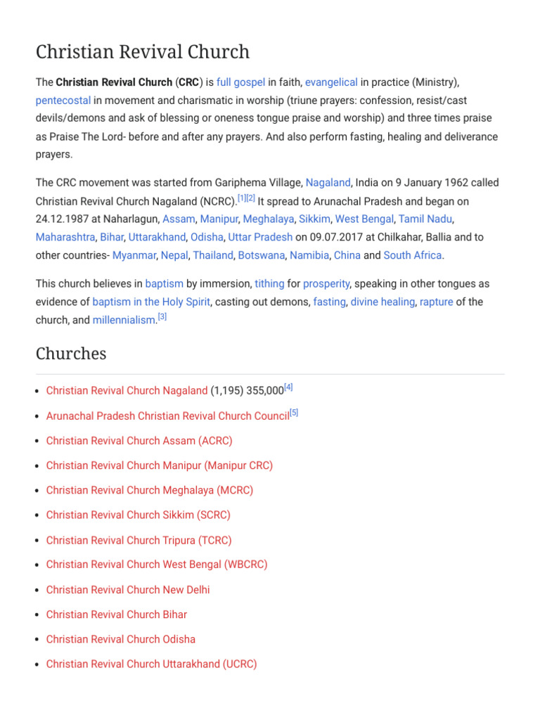Overview of Christian Revival Church | PDF | Christian Denominational ...
