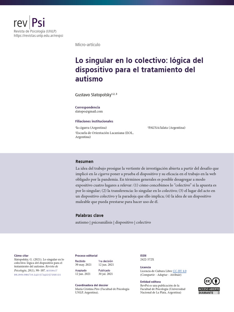 Slatopolsky_98-107 Modalidad de la cigarra | PDF | Temor | Jacques Lacan