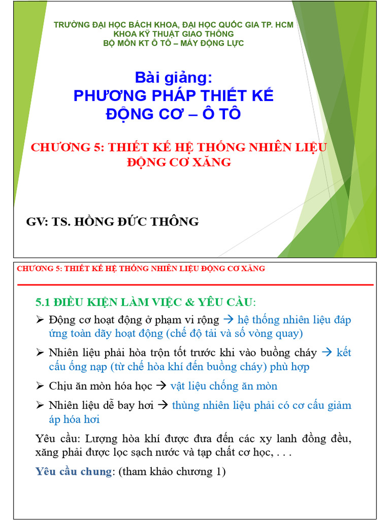 5a-Chuong 5-Thiet Ke He Thong Nhien Lieu Xang | PDF