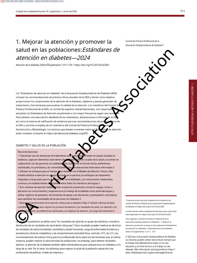 ADA 2024-1-249-17-100.en - Es | PDF | Diabetes | Medicina CLINICA