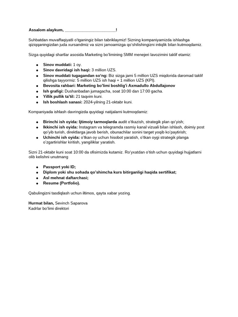 Subtask 3_Job Offer1 | PDF Subtask 3_Job Offer1 | PDF