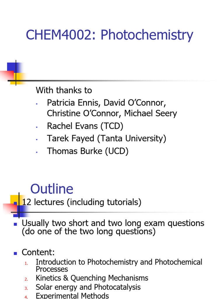 Introduction to Photochemistry Basics | PDF | Photochemistry | Physics