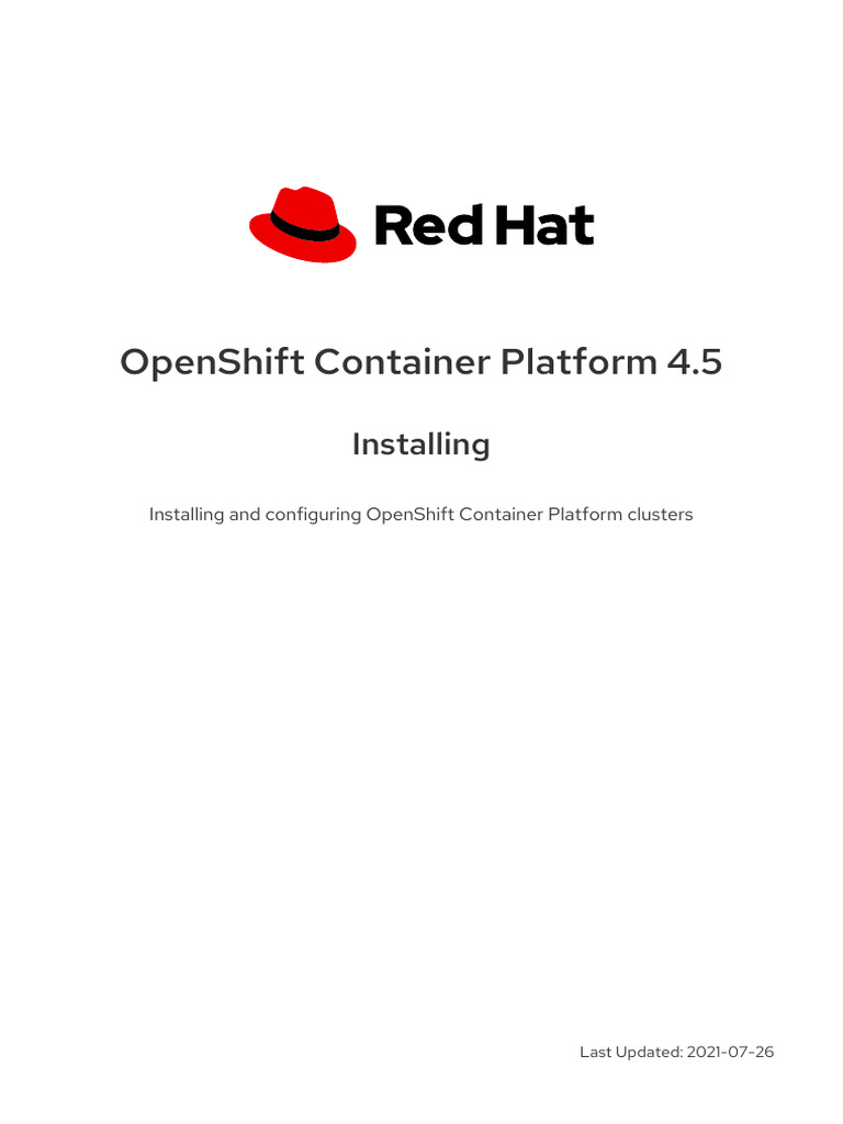 OpenShift Container Platform 4.5 Installing en US | PDF | Creative ...