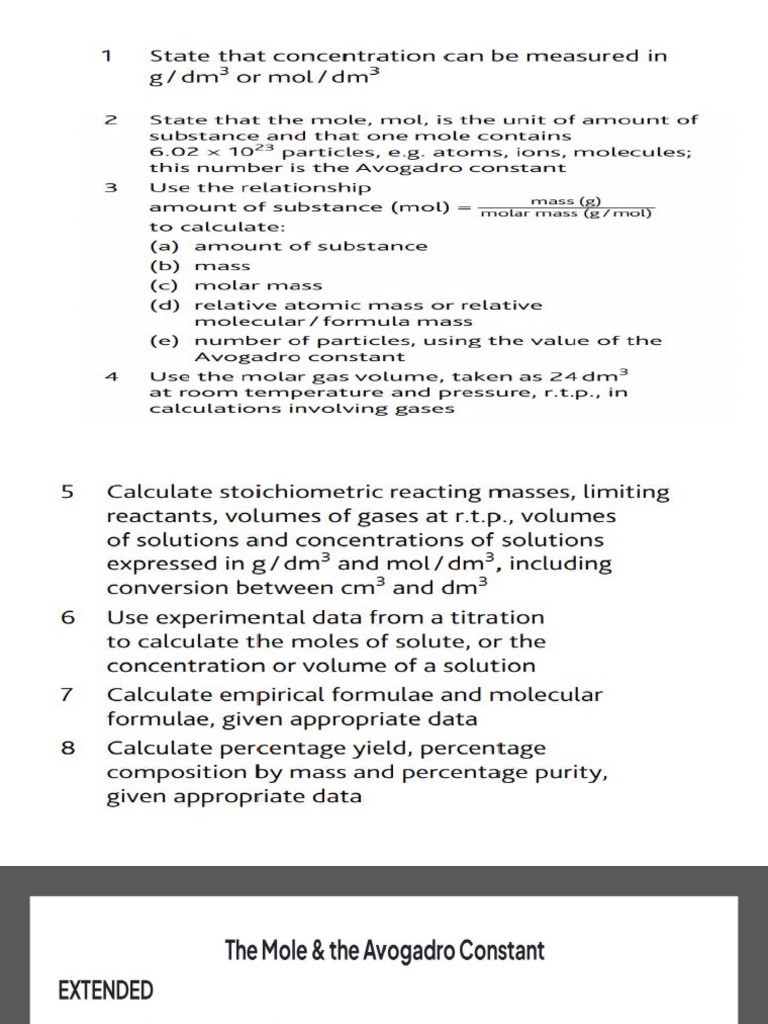 Chapter5 - Grade - 9 Moles | PDF | Mole (Unit) | Hydroxide