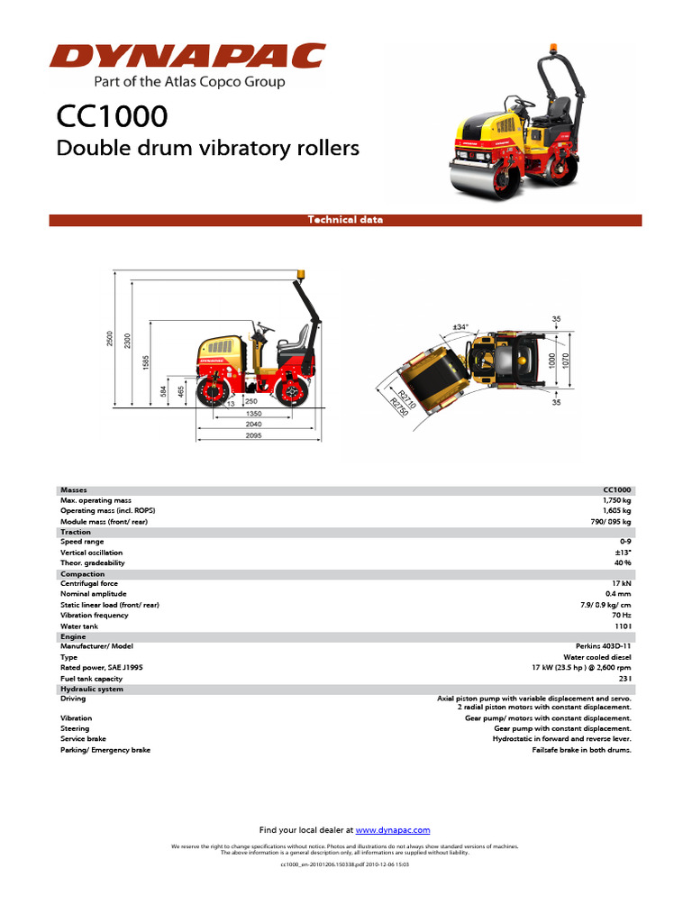 dynapac_cc1000 | PDF | Oscillation | Engines