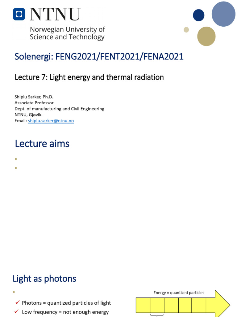 Lecture 7 - Thermal Radiation | PDF | Electromagnetic Radiation ...