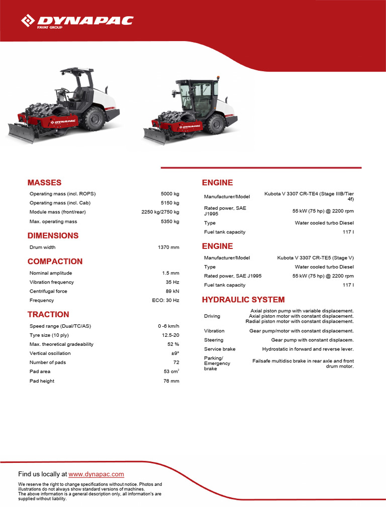 Dynapac Ca1300pdb En-20221212.114329 | PDF | Horsepower | Engines