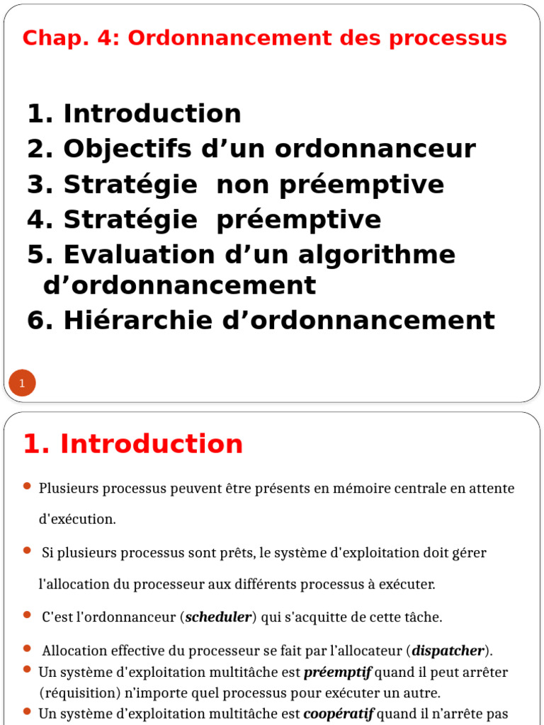 Ordonnancement des Processus: Stratégies et Évaluation | PDF | Ordonnancement dans les systèmes ...