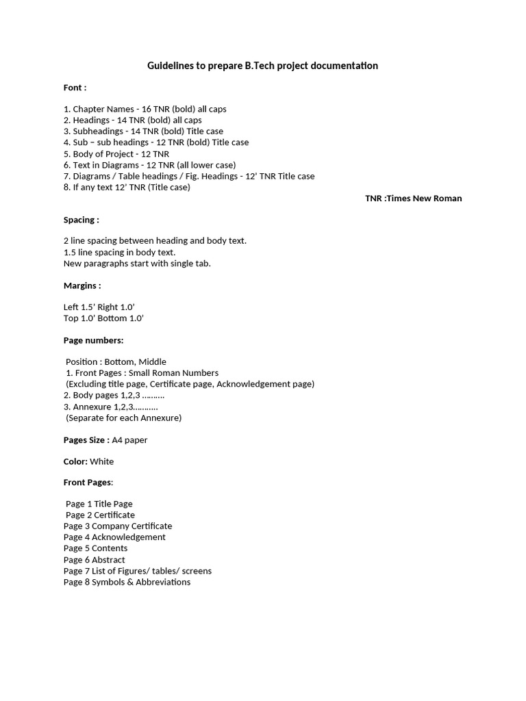 Guidelines to Prepare BTECH Project | PDF | Computer Science | Software Engineering