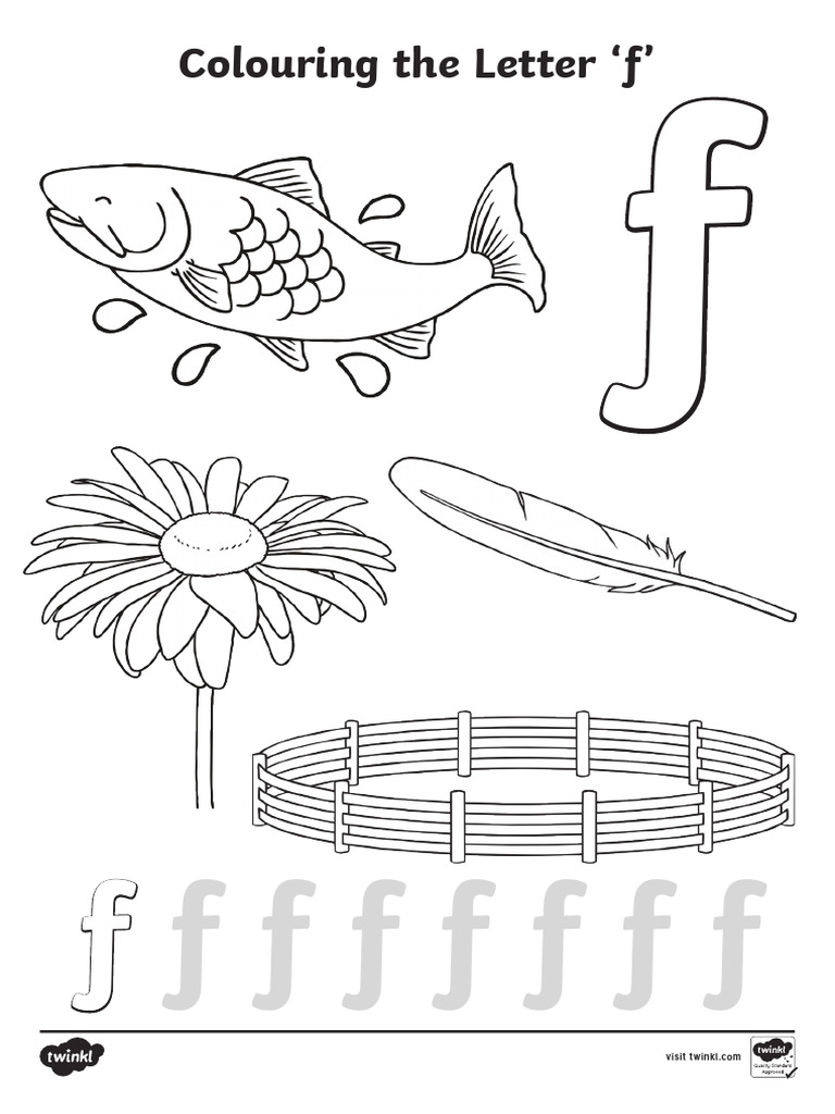 Letter F Colouring Pages | PDF
