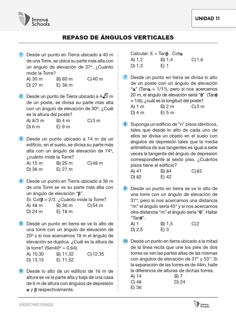 Repaso de Ngulos Verticales | PDF