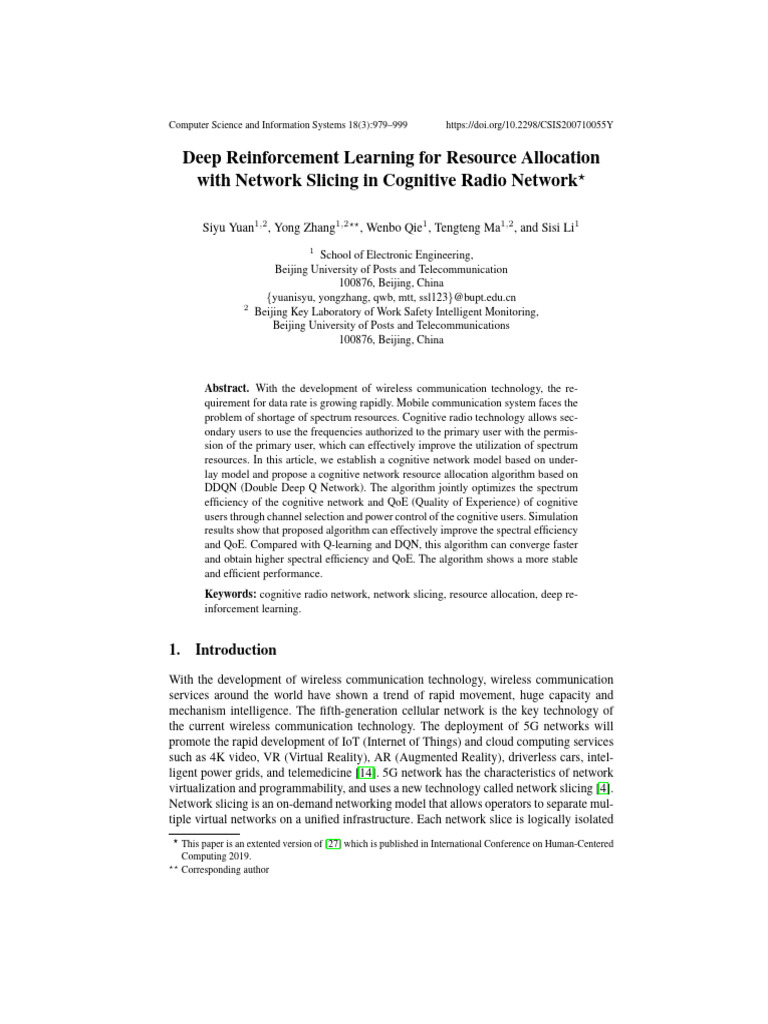 Deep Reinforcement Learning For Resource Allocation With Network Slicing in Cognitive Radio ...