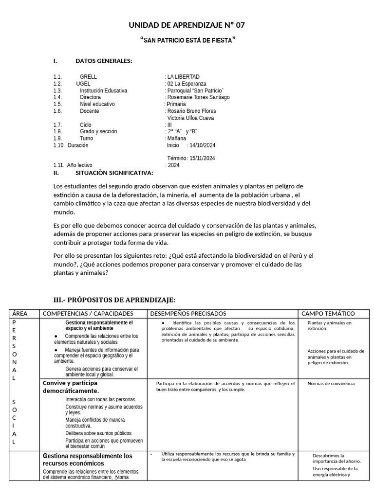 Unidad de Aprendizaje #7 2024 | PDF | Palabra | Longitud