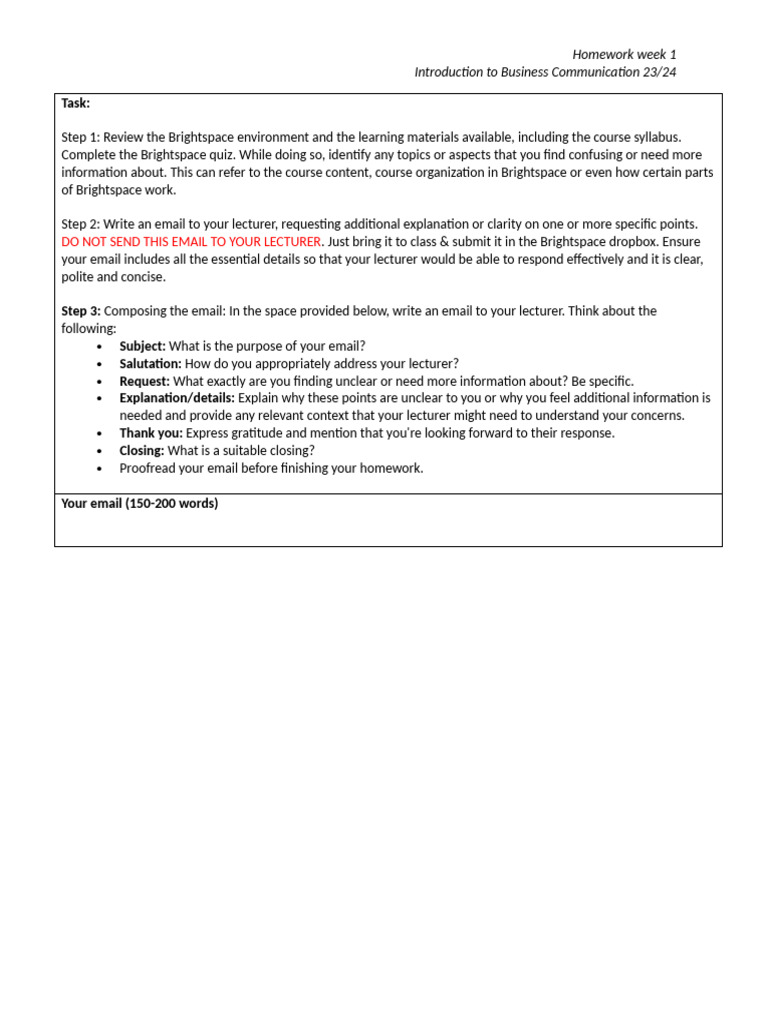 Homework Week 1, Session 1 | PDF