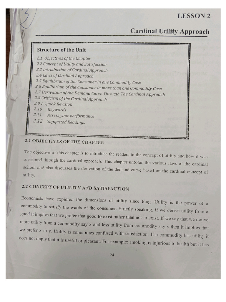 Cardinal Utility Approach PDF | PDF