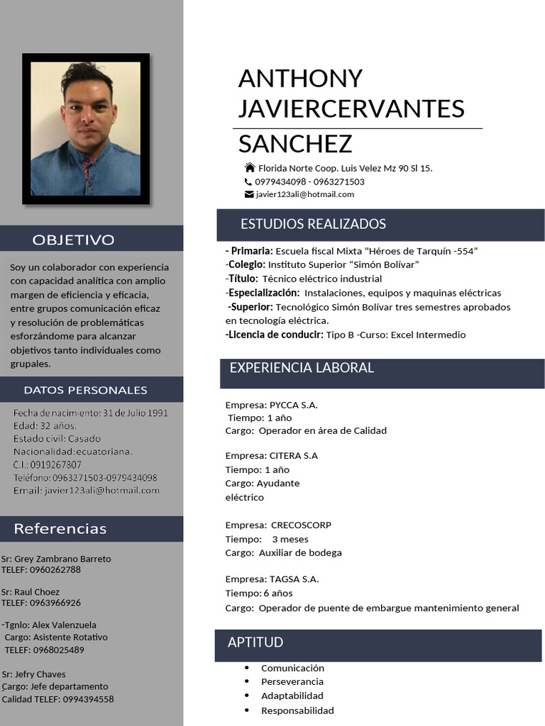 Curriculum Anthony | PDF