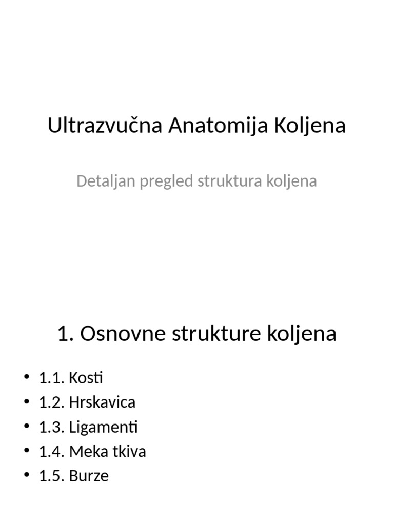 Ultrazvucna Anatomija Koljena | PDF