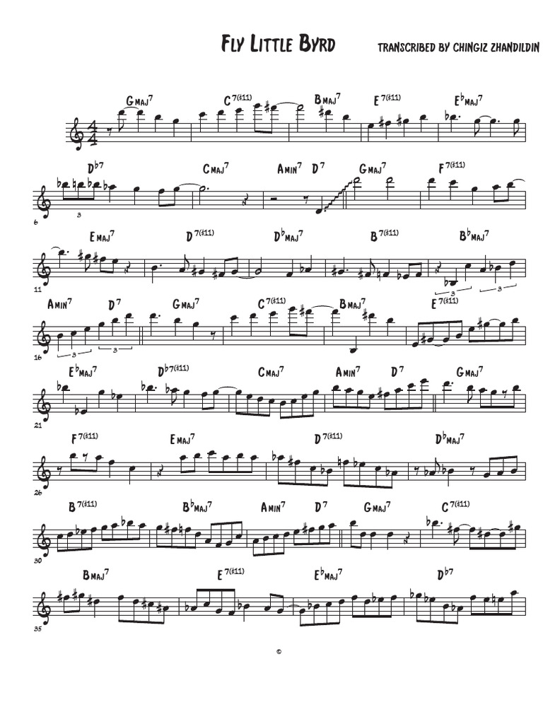 Fly Litlle Bird-Sax | PDF