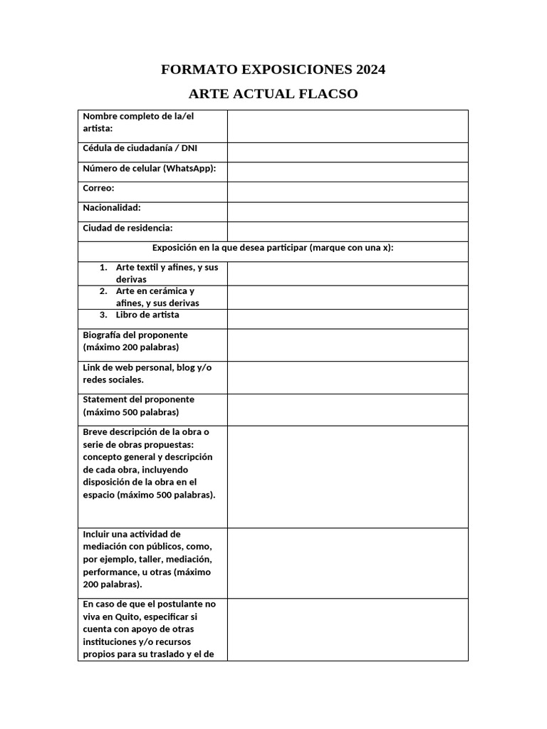 Formato Exposiciones 2024 Final | PDF