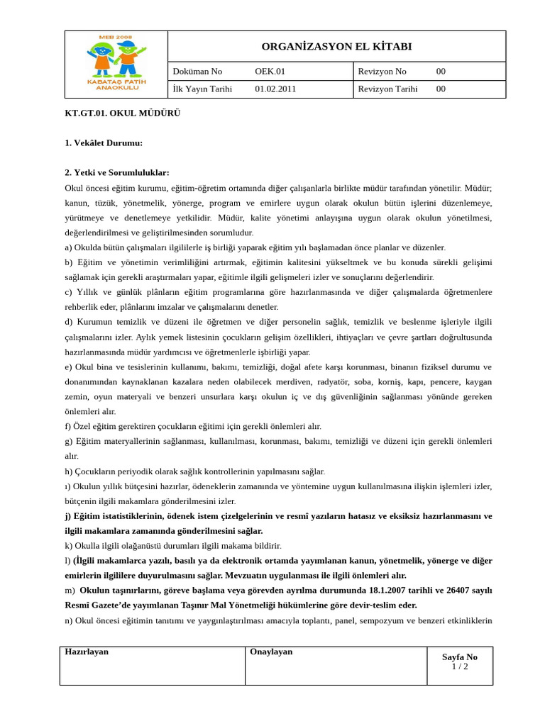 Okul Müdürü | PDF