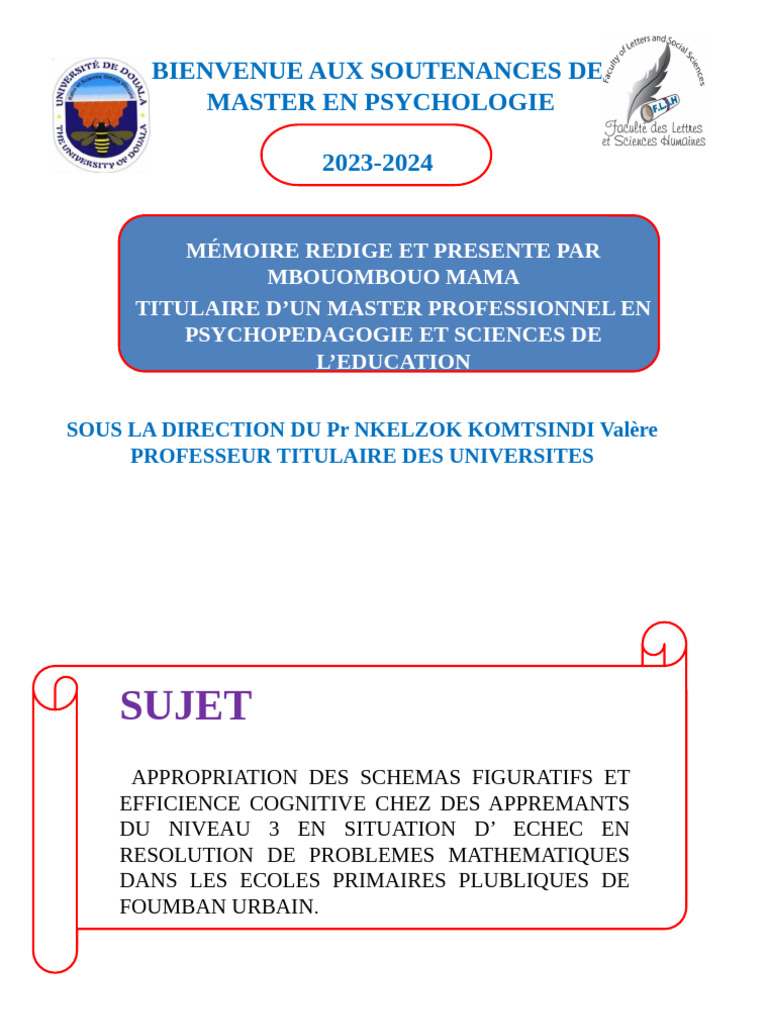 Powerpoint Soutenance | PDF | Enseignement des mathématiques | Attention