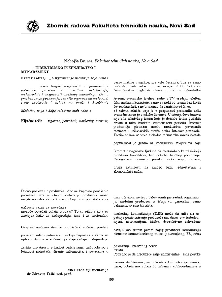 Zbornik Radova Fakulteta Tehničkih Nauka, Novi Sad | PDF