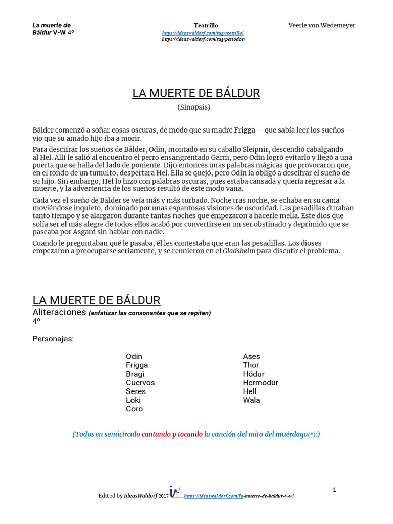 La Muerte de Báldur V W | PDF | Deidades germánicas | Odin