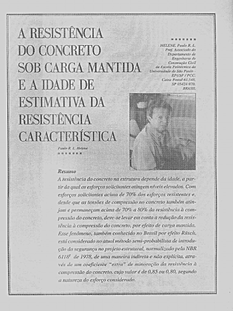 A Resistencia Do Concreto Sob Carga Mantida e A Estimativa Da ...