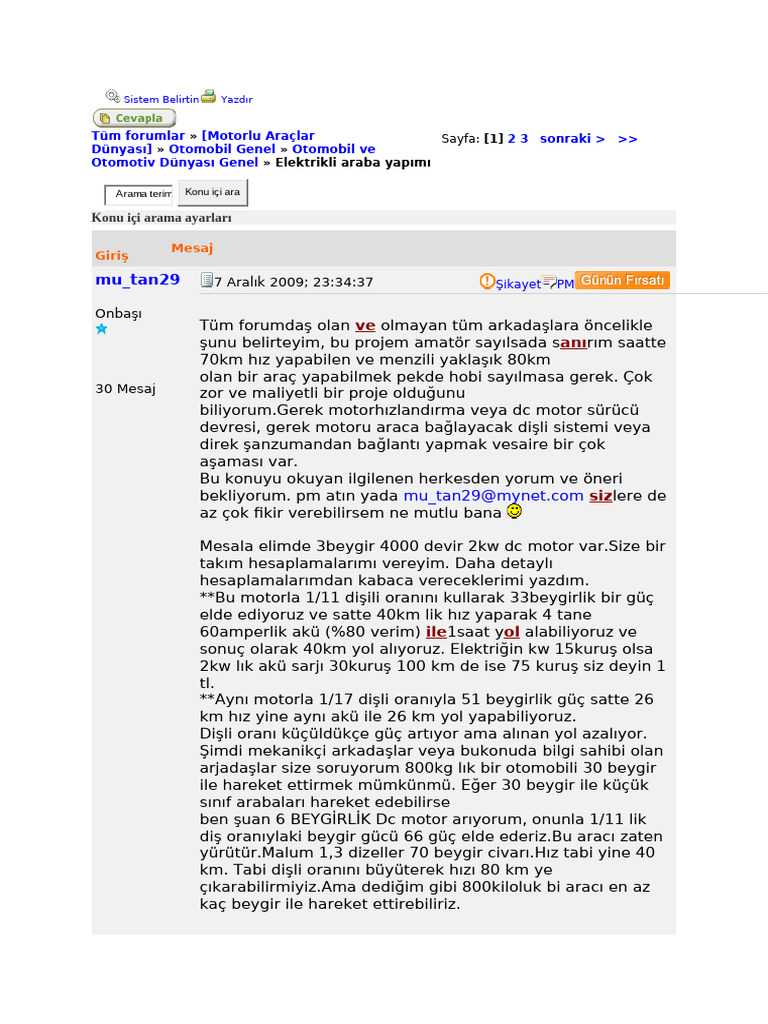 Elektrikli Araba | PDF