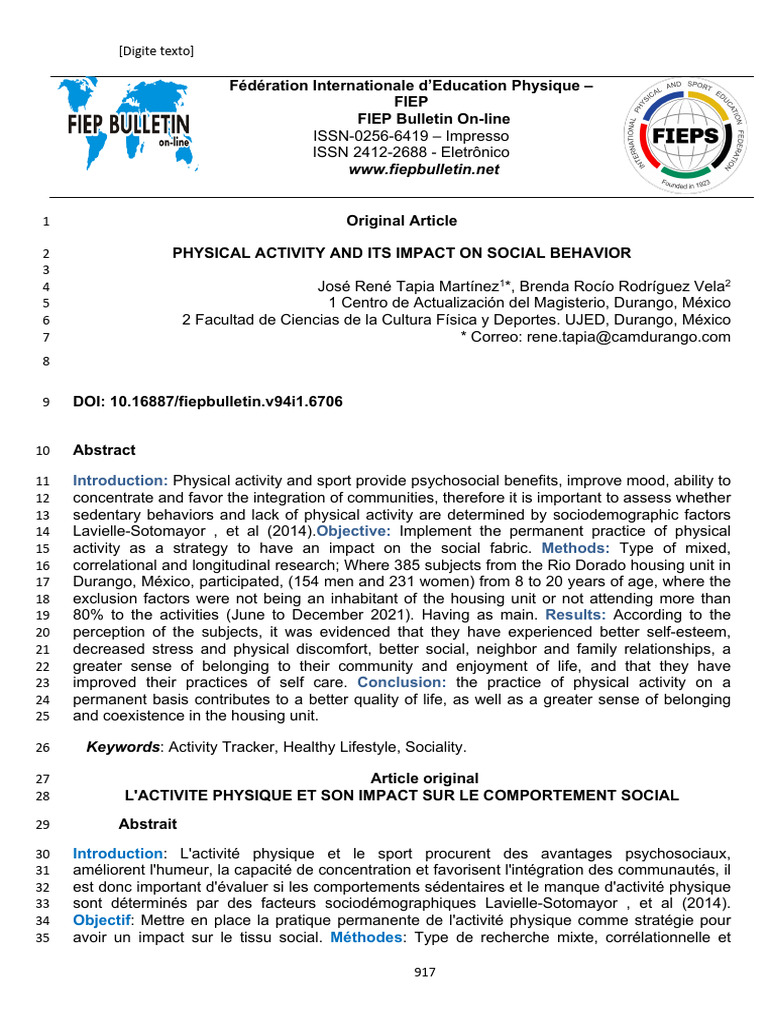 Art. Actividad Fisica y Su Impacto Conduca Social p917-926 | PDF | Muestreo (Estadísticas ...