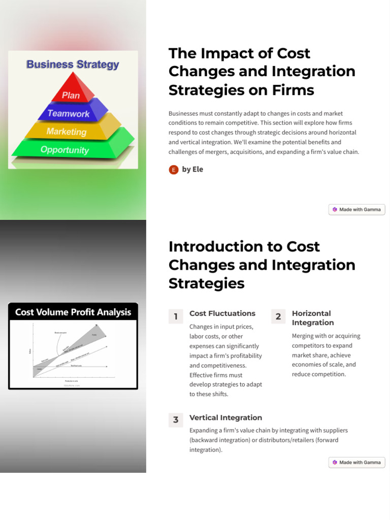 The Impact of Cost Changes and Integration Strategies On Firms | PDF ...