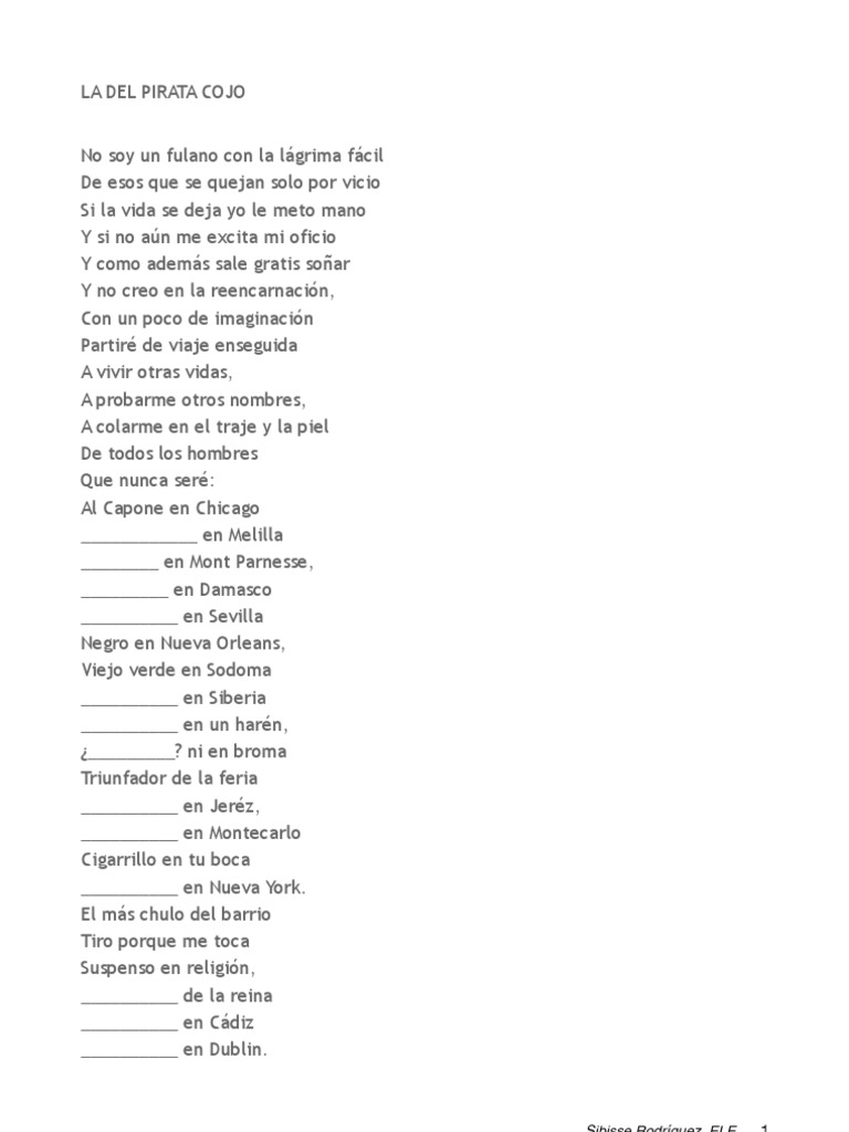 La Del Pirata Cojo | PDF