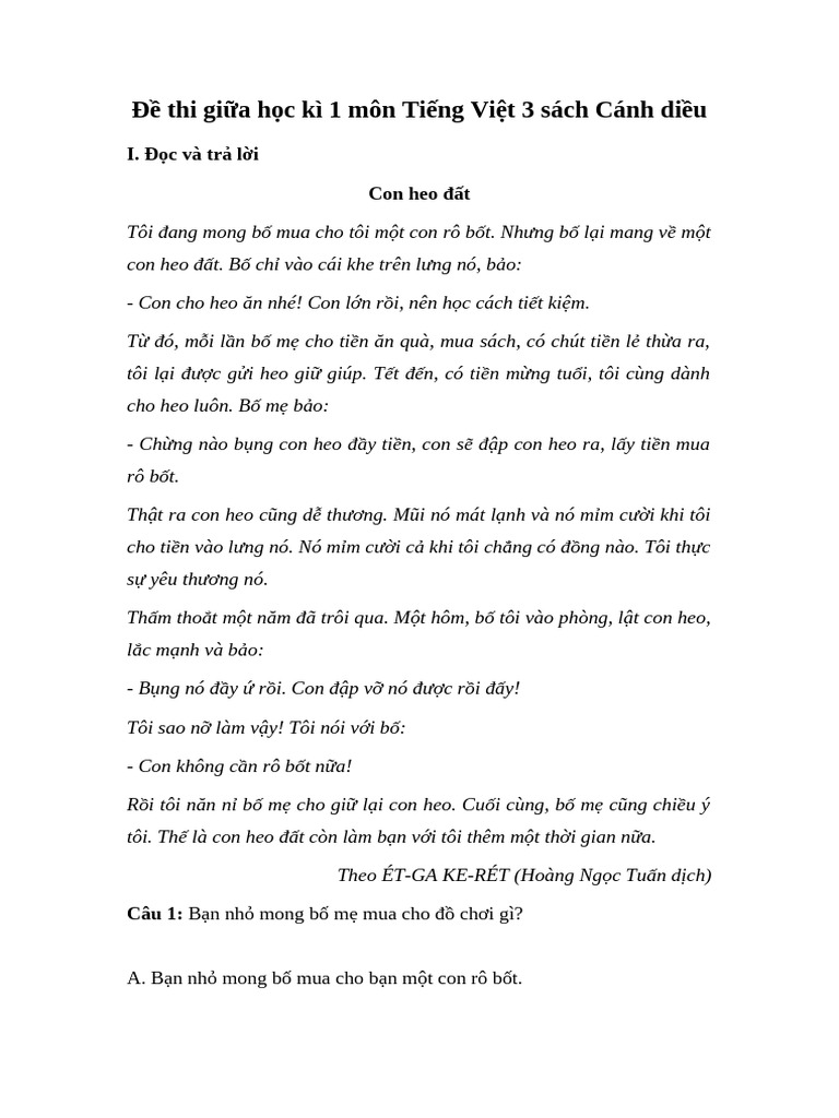 De-thi-giua-hoc-ki-1-mon-tieng-viet-3-sach-Canh-dieu | PDF